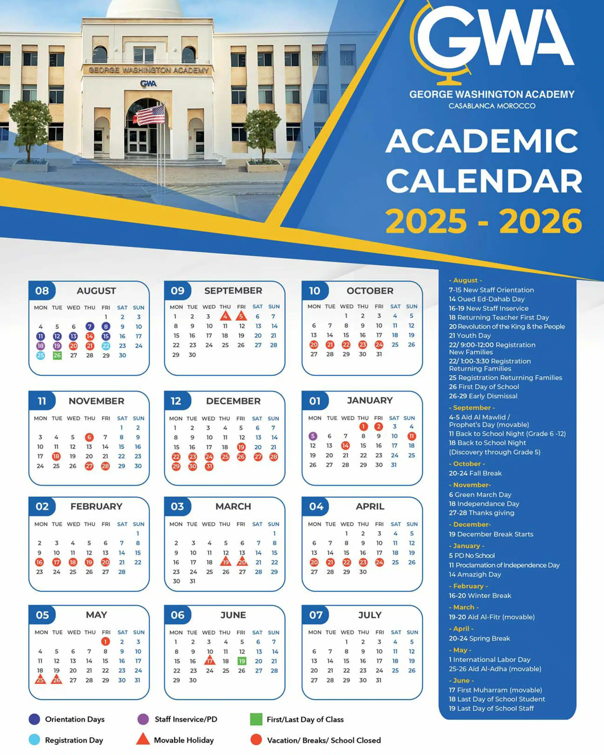 Calendrier 2025-2026 : jours fériés et vacances scolaires au Maroc ...