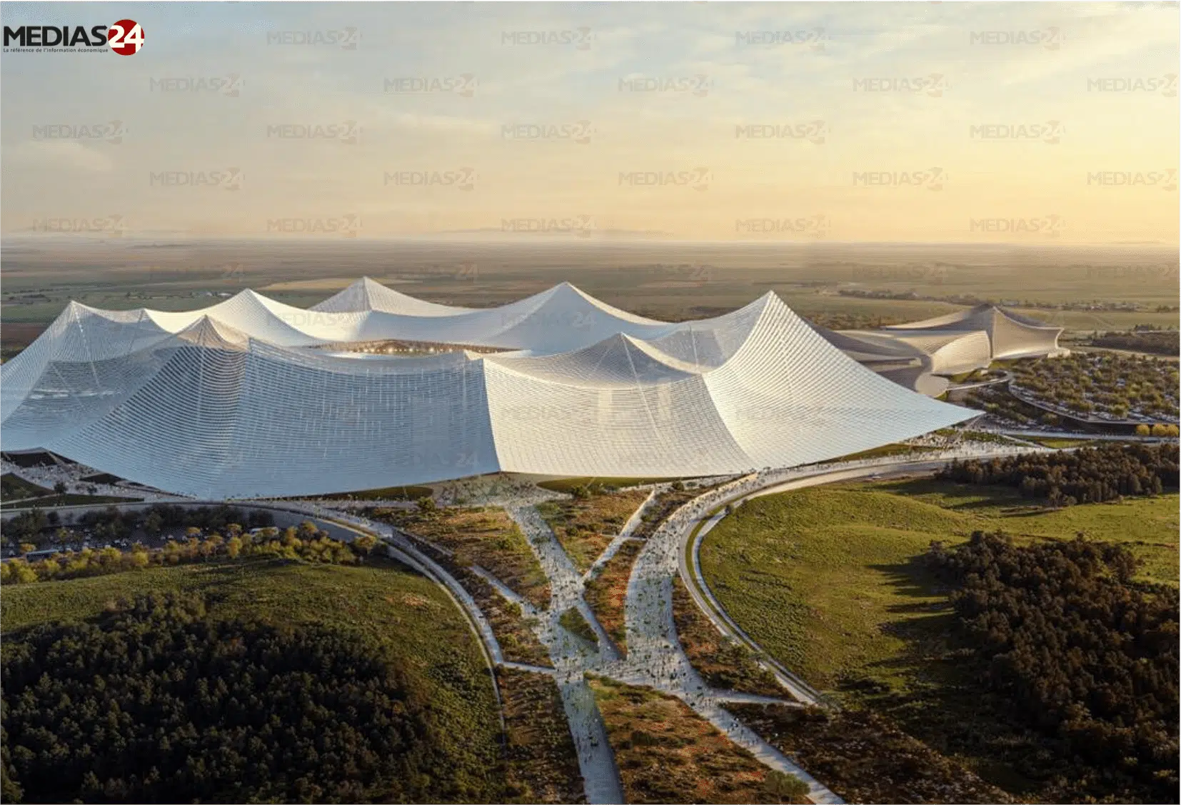 Image de l'avancement des travaux du Grand stade de Casablanca